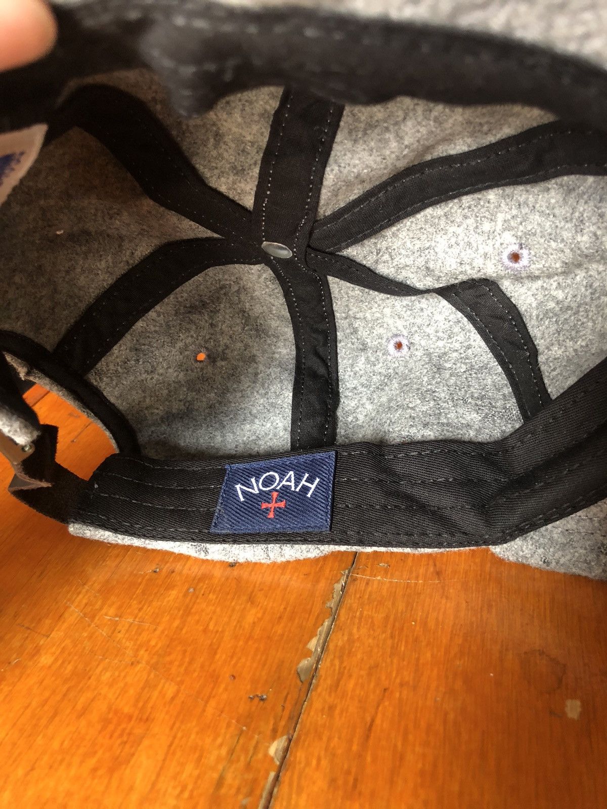 Noah Noah wool snapback 5 panel cap leather strap hybrid USA made | Grailed