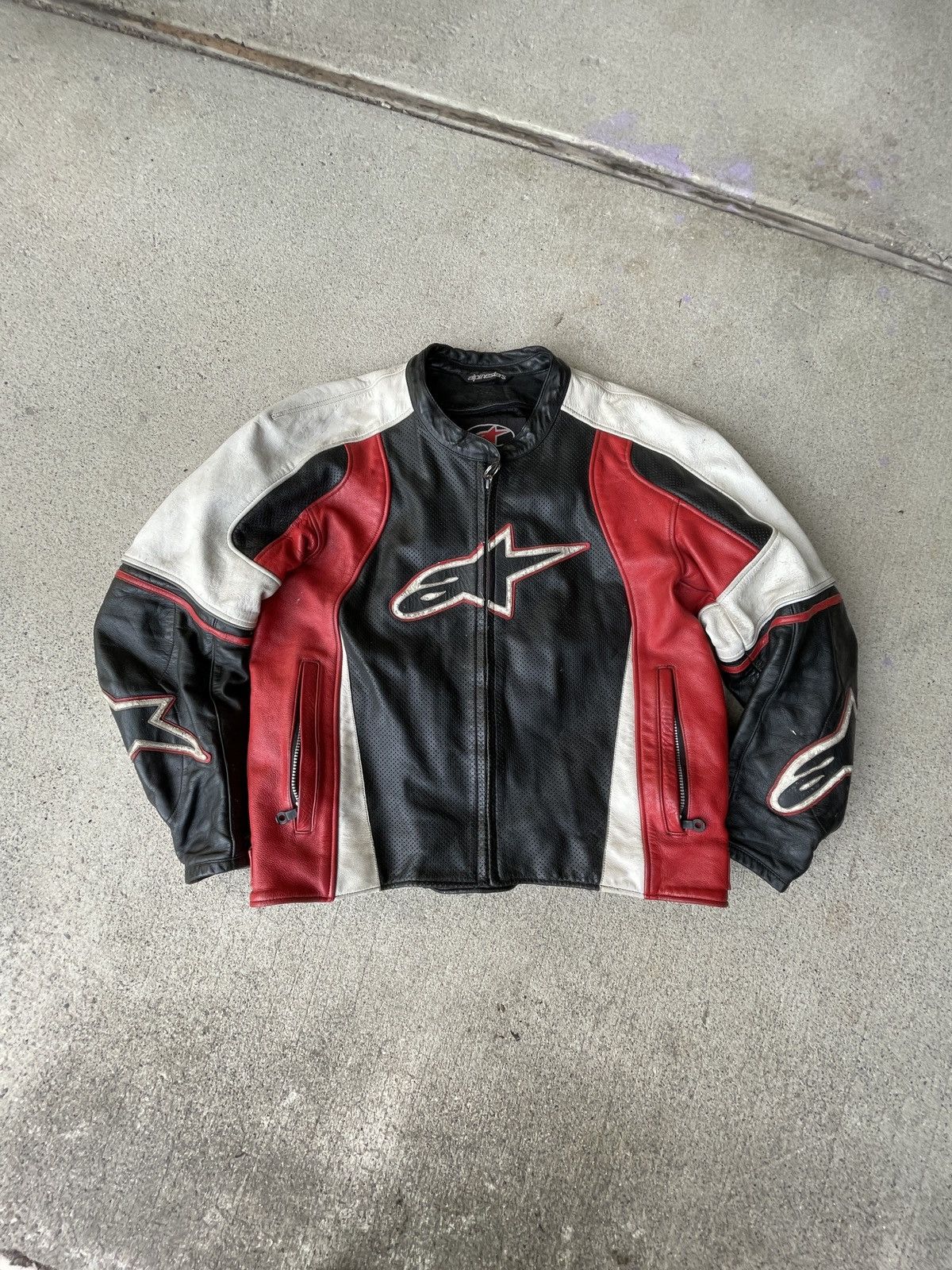 Leather Jacket Vintage AlpineStars Leathe Moto Racing Jacket | Grailed