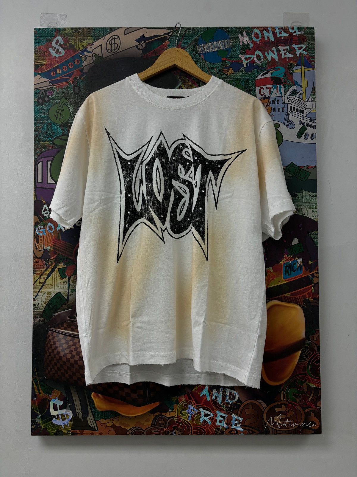 LOST INTRICACY Lost intricacy white outline tee | Grailed