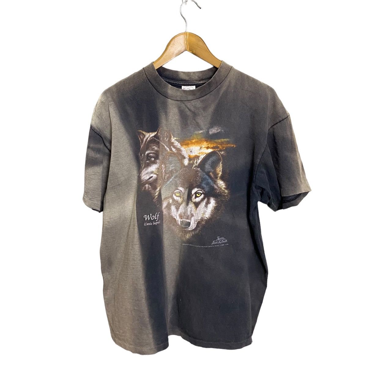 Animal Tee × Delta × Vintage Vintage 90s Delta Wolf Canis Lupus faded ...