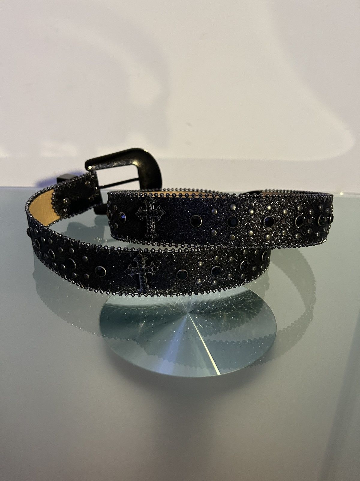 Japanese Brand × Streetwear × Vintage Y2K Cross Rhinestone Belt | Grailed