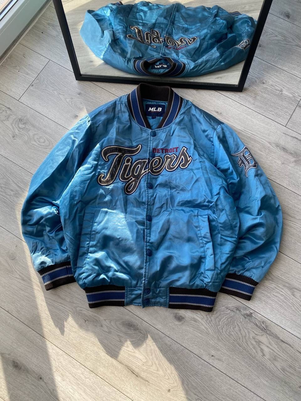 NFL × Streetwear × Vintage Vintage Detroit Tigers Blue Bomber Jacket ...