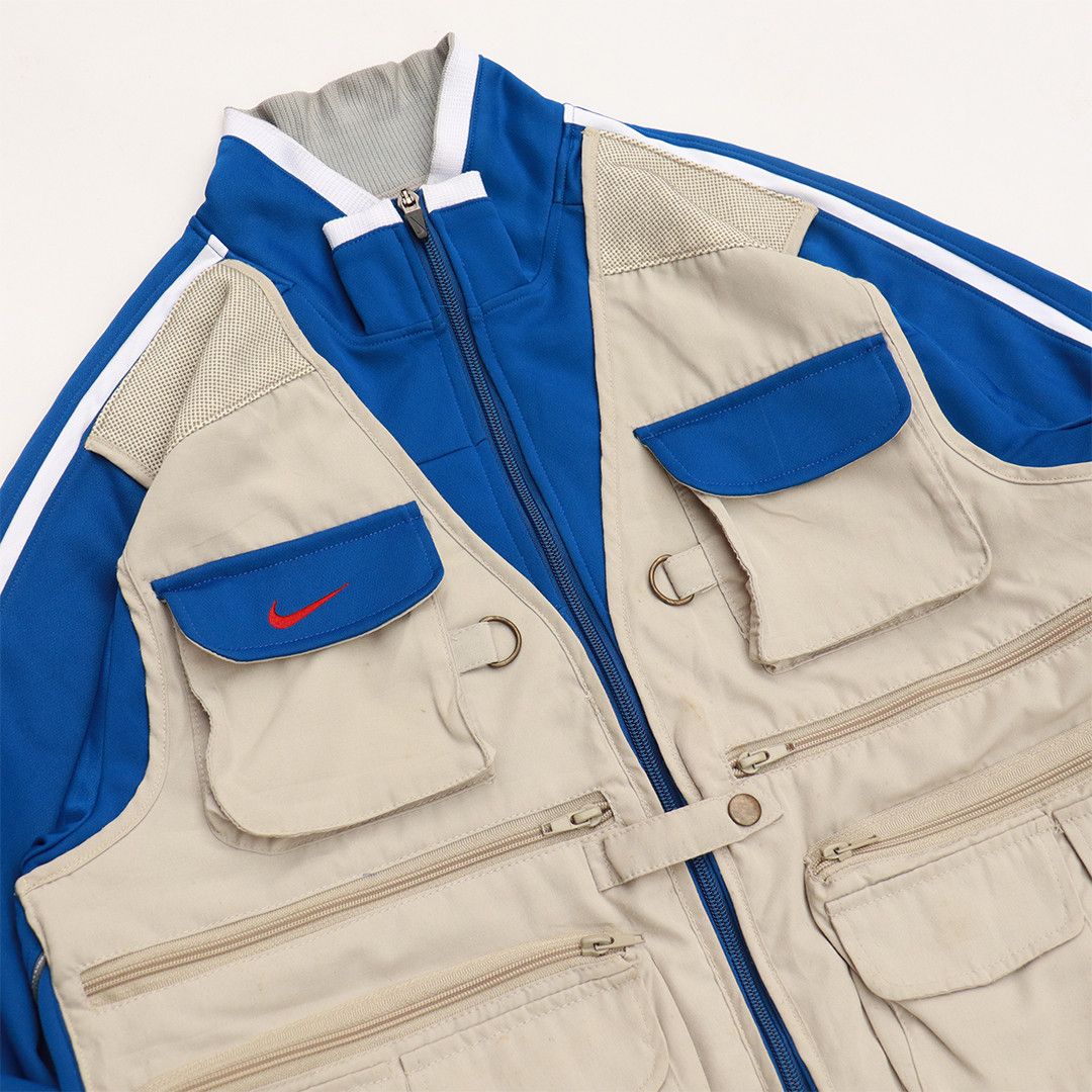 Nike Reworked Nike Zip-up Tactical Tracktop Blue-Tan | Grailed