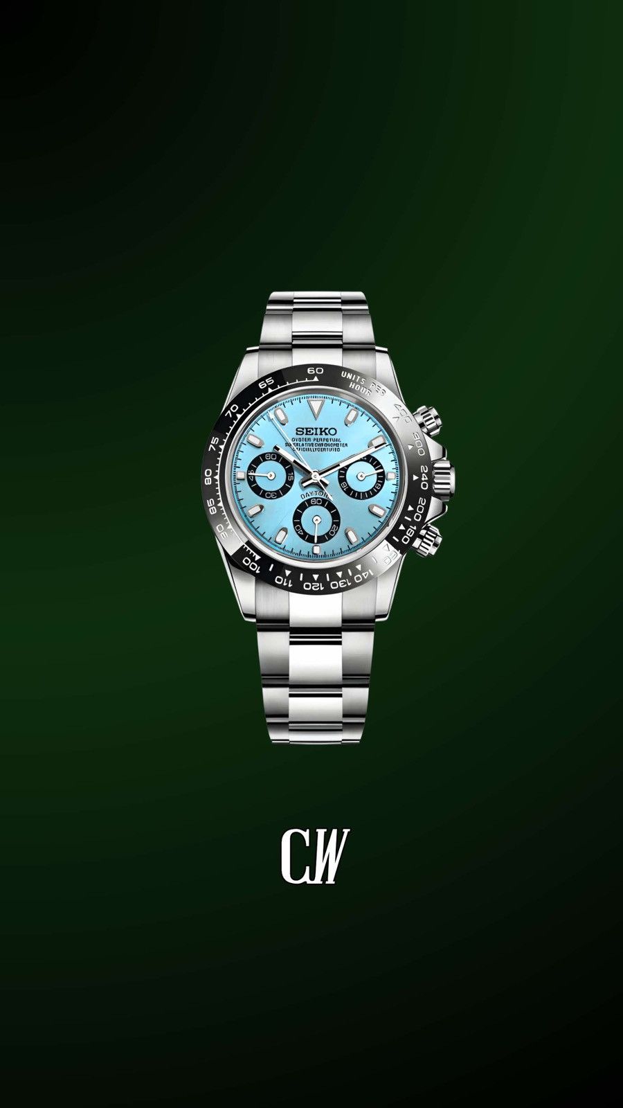 Luxury × Seiko Seitona mod Daytona platinum watch rare | Grailed