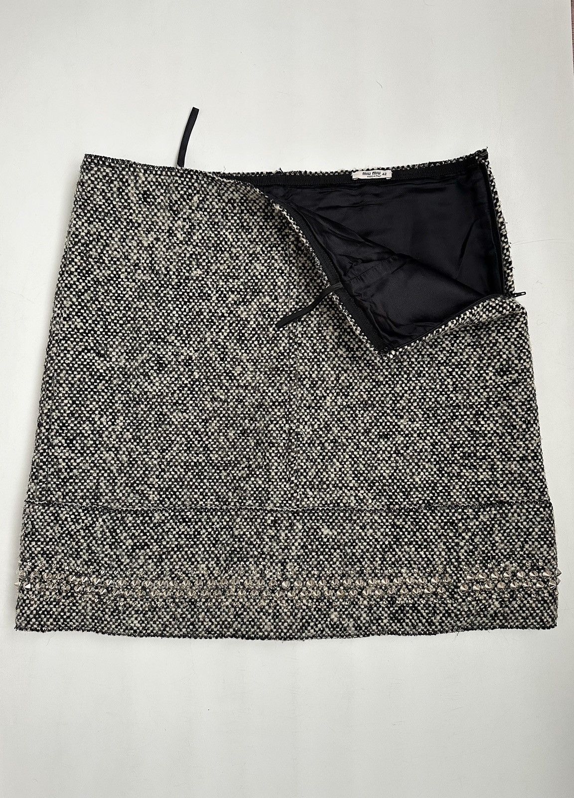 Miu Miu × Prada × Vintage MIU MIU FW05 Runway Spikes Tweed Studded ...