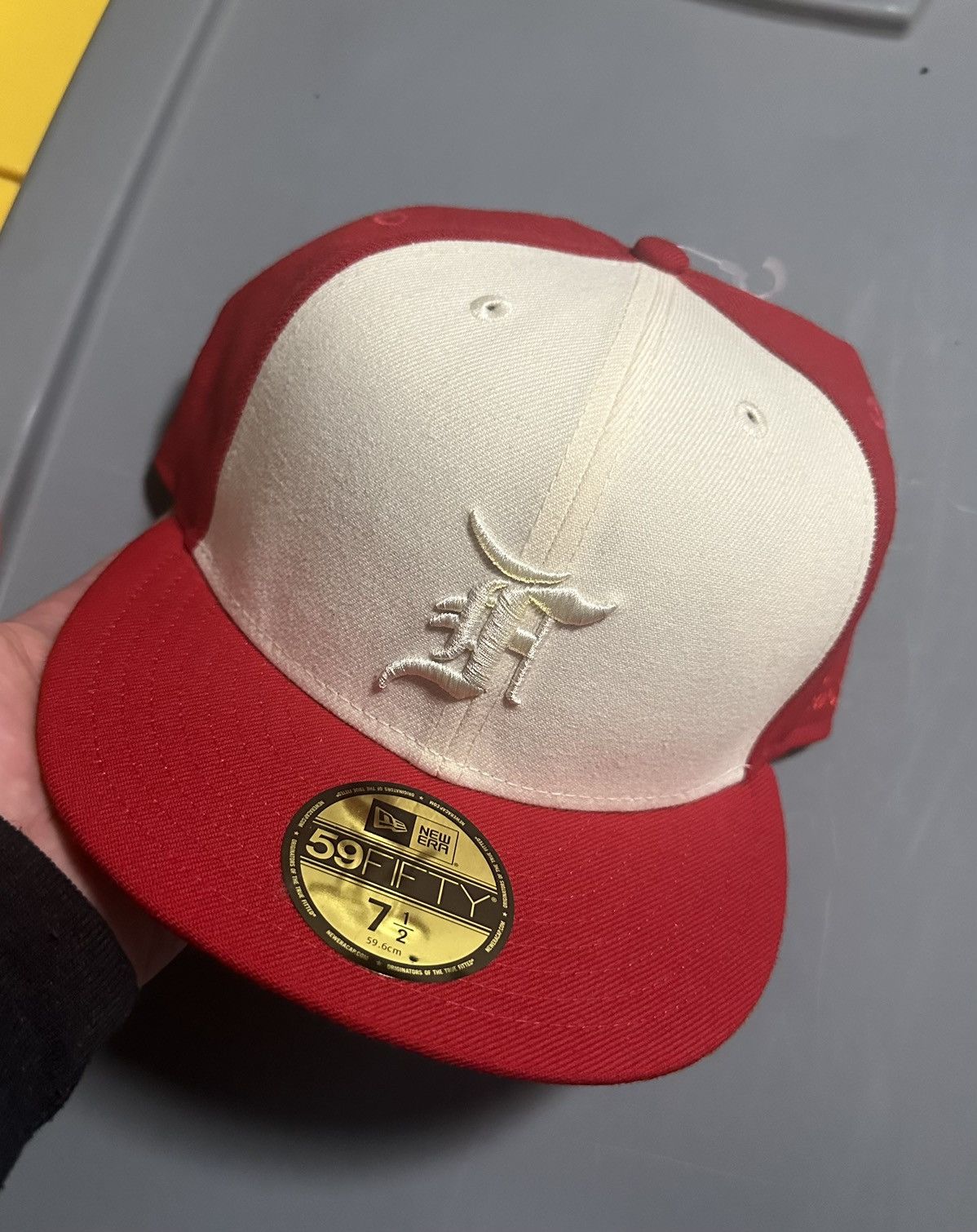 Essentials × Fear of God Fear of God Essentials New Era 59Fifty Fitted Hat Cap Red | Grailed