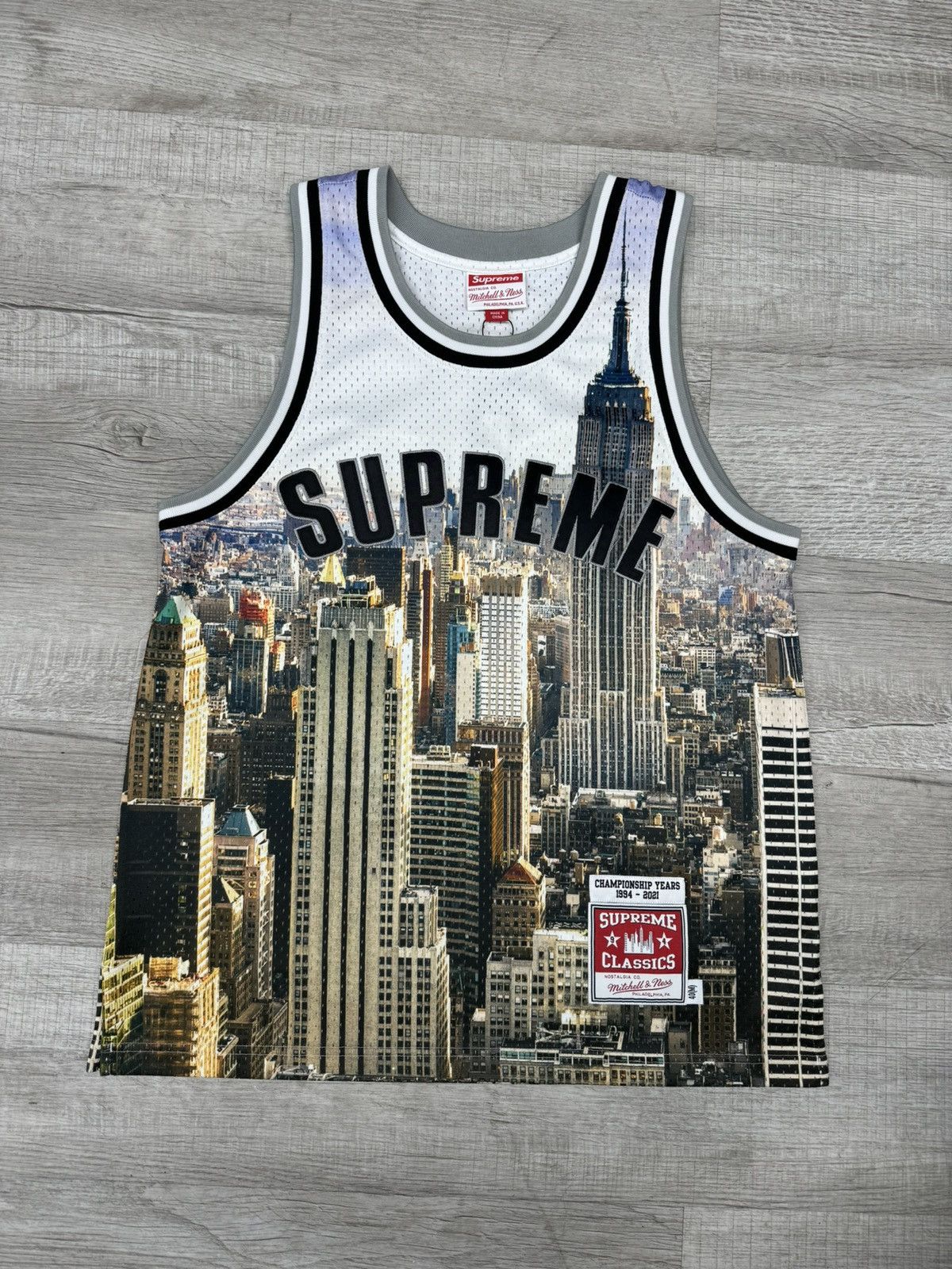 Supreme SS21 Supreme x Mitchell & Ness Basketball Jersey Skyline | Grailed