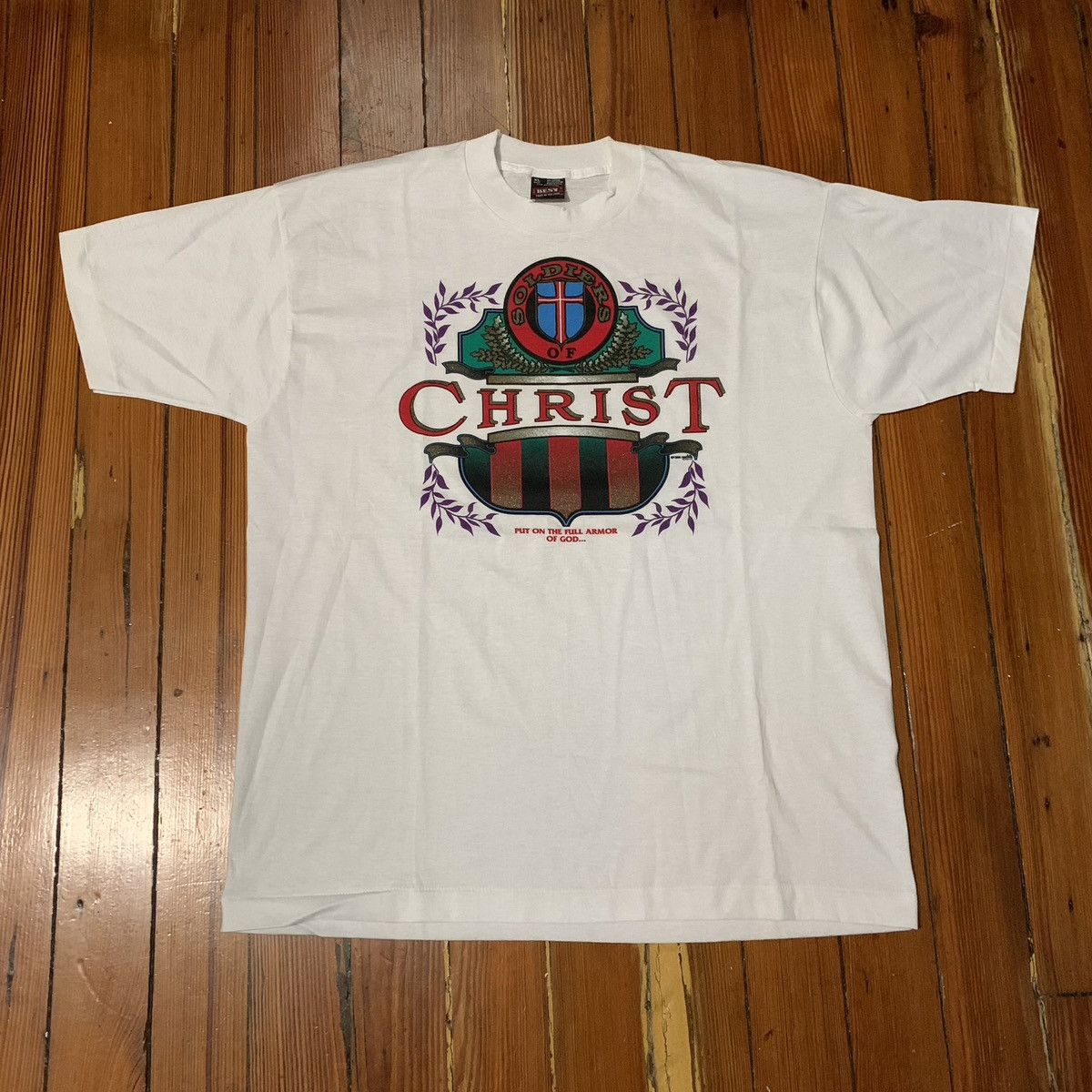 Archival Clothing × Streetwear Vintage 90s Soldiers of Christ crest ...