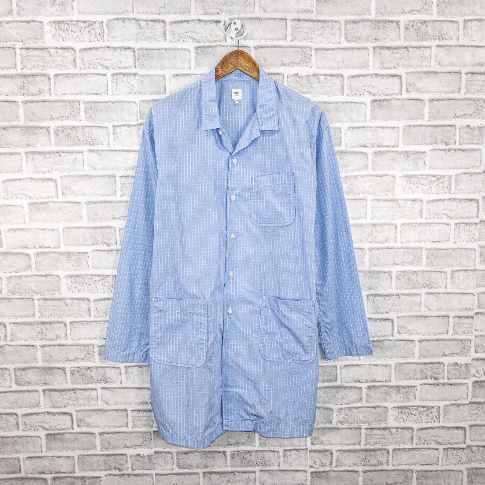 Rough & Tumble Rough & Tumble Long Shirt in Blue Graph Check Button up ...