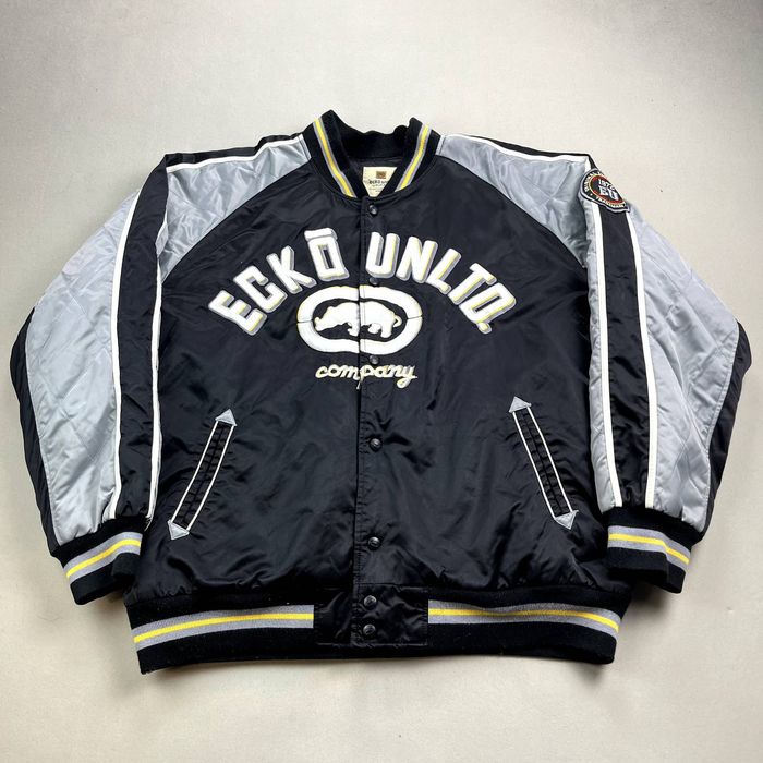 Vintage Vintage Ecko Unltd Bomber Jacket XL Black Satin Hip Hop y2k | Grailed