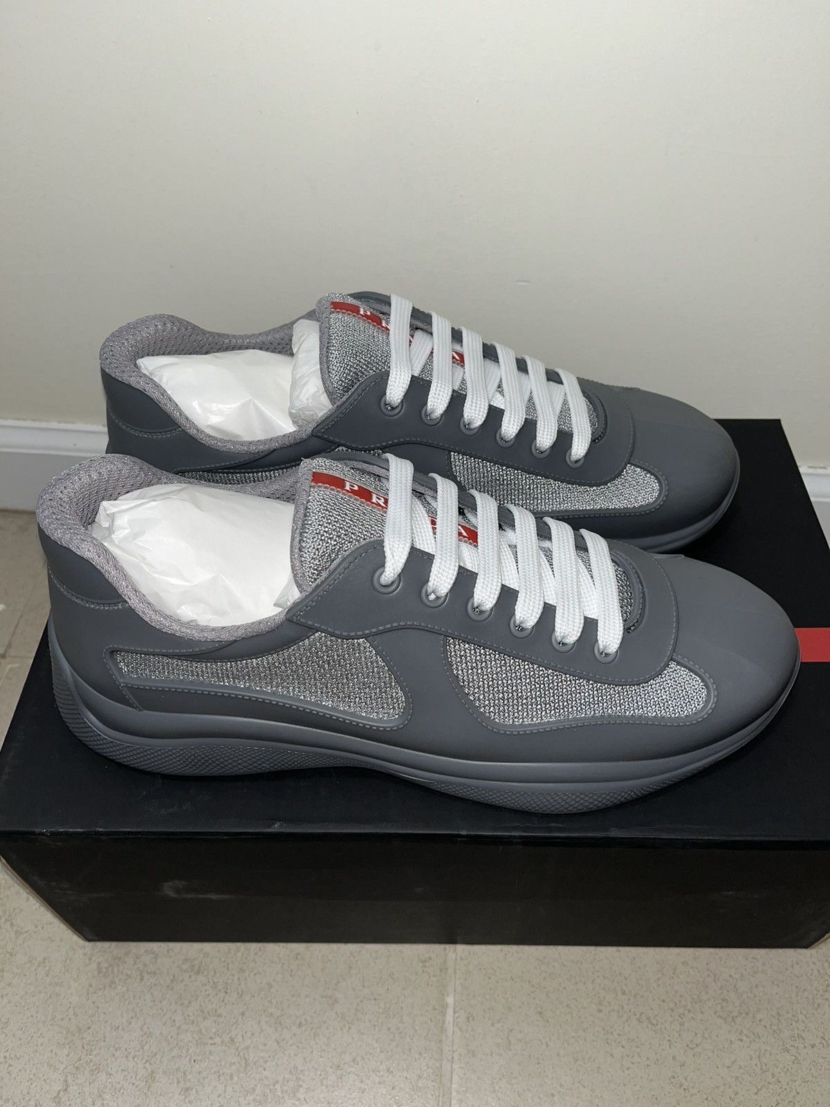 Prada America’s Cup Soft rubber sneaker sz 43 | Grailed