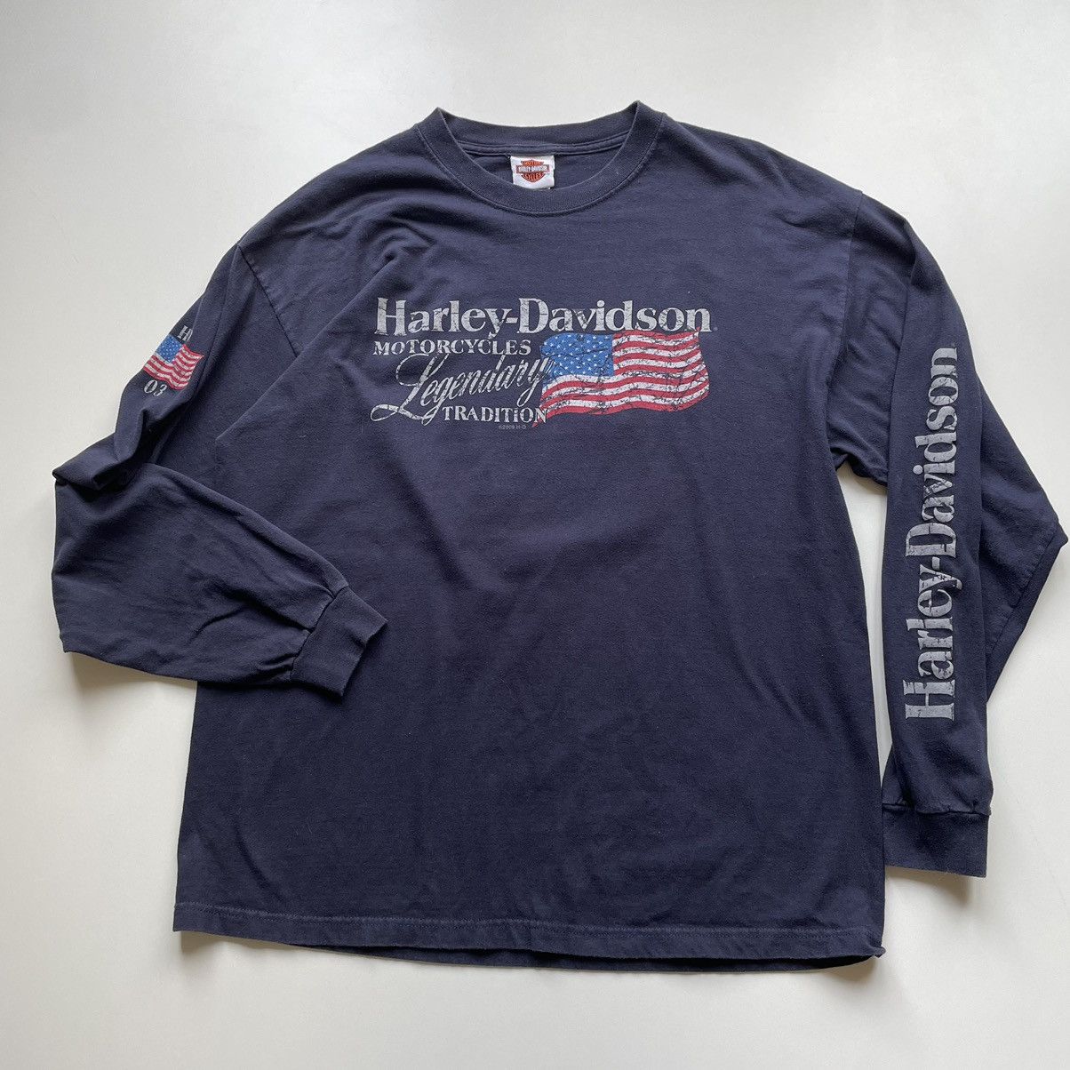 Harley Davidson × Streetwear × Vintage Vintage 2000s Harley Davidson Motorcycle Long Sleeve ...