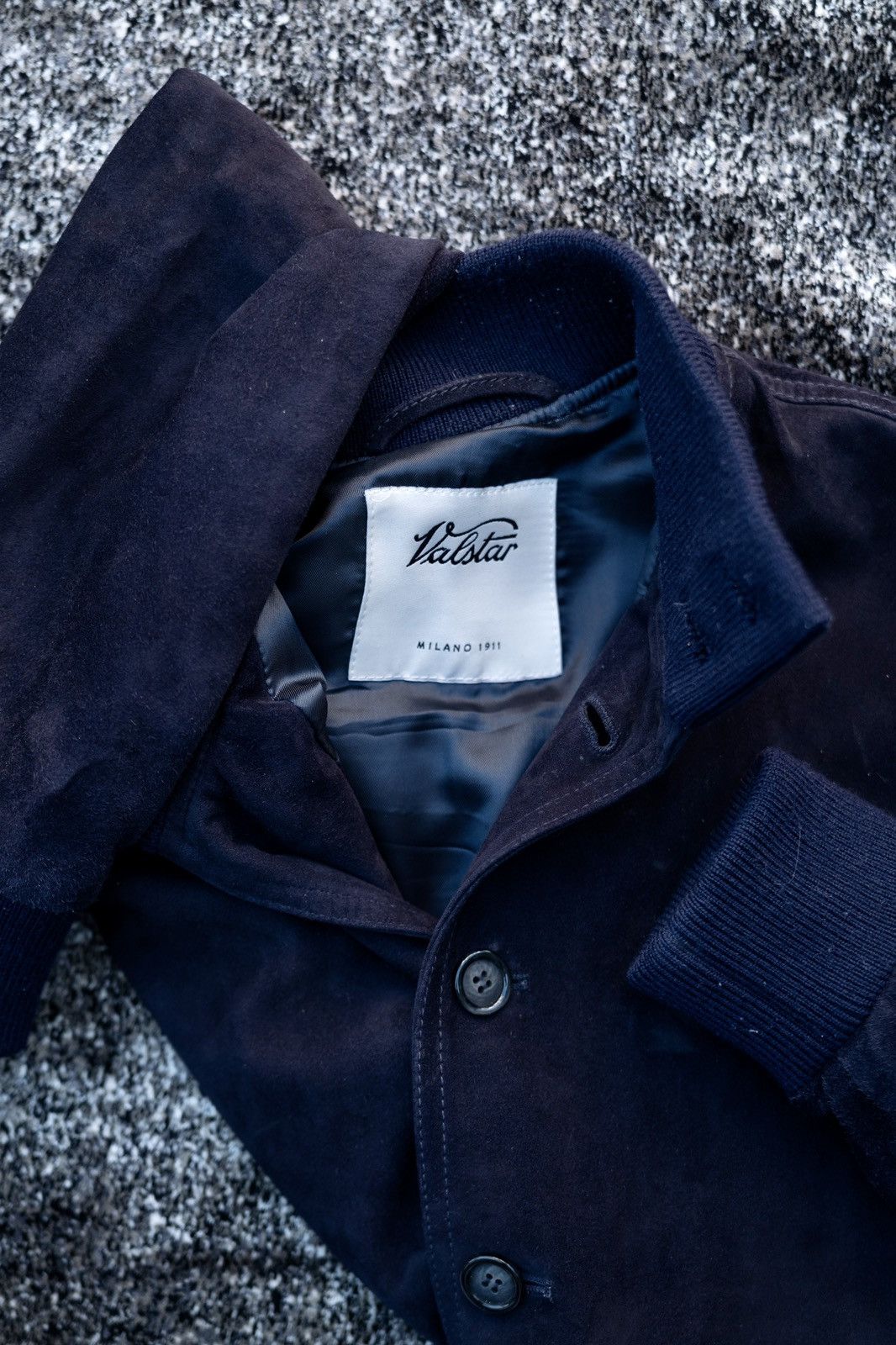 Valstar Valstar Navy Suede Bomber | Grailed
