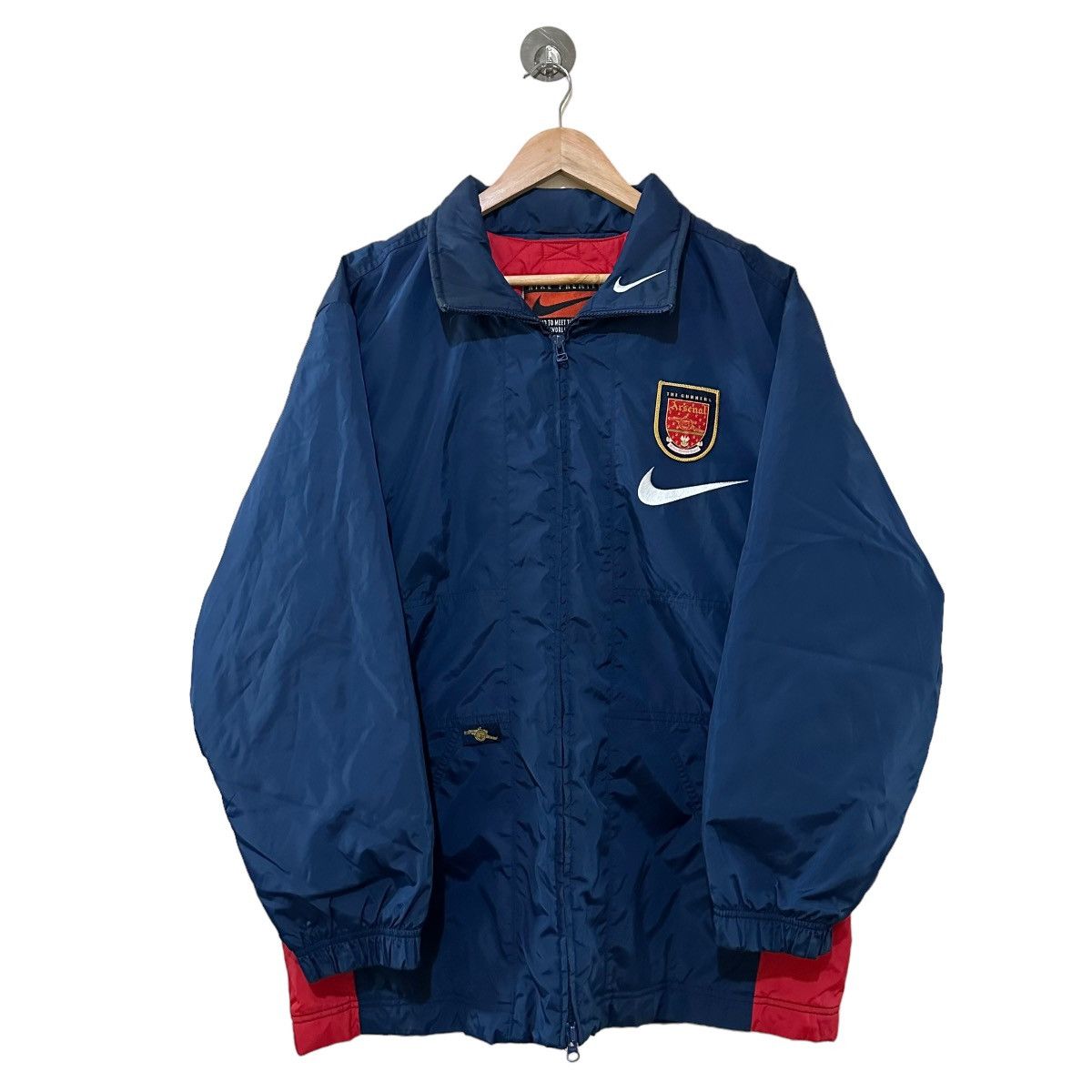 Nike × Vintage Vintage Nike Arsenal 1996 Bench Coat Soccer Football ...