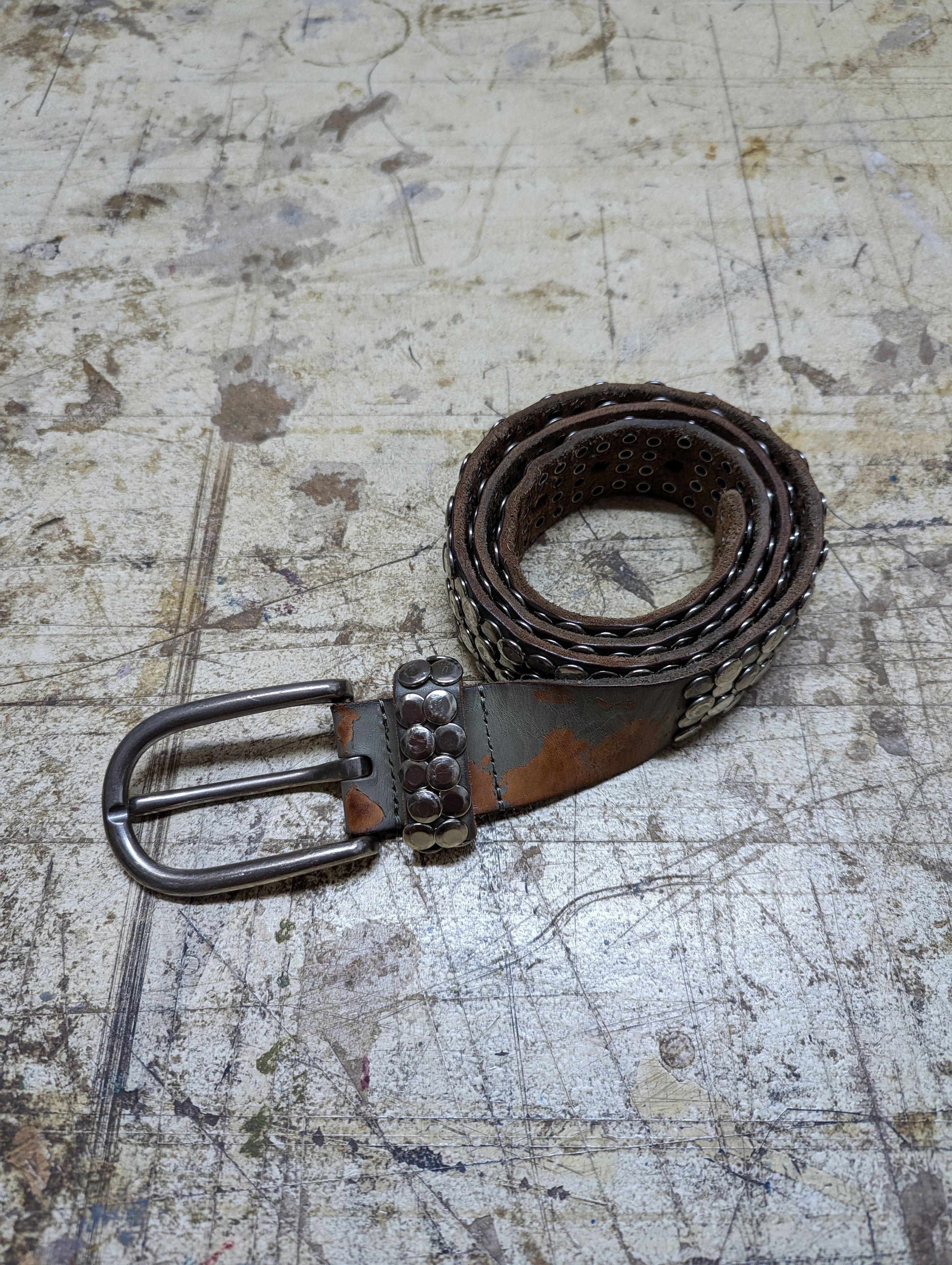 Vintage 00s Studded Heavy Cowboy Leather Belt | Grailed