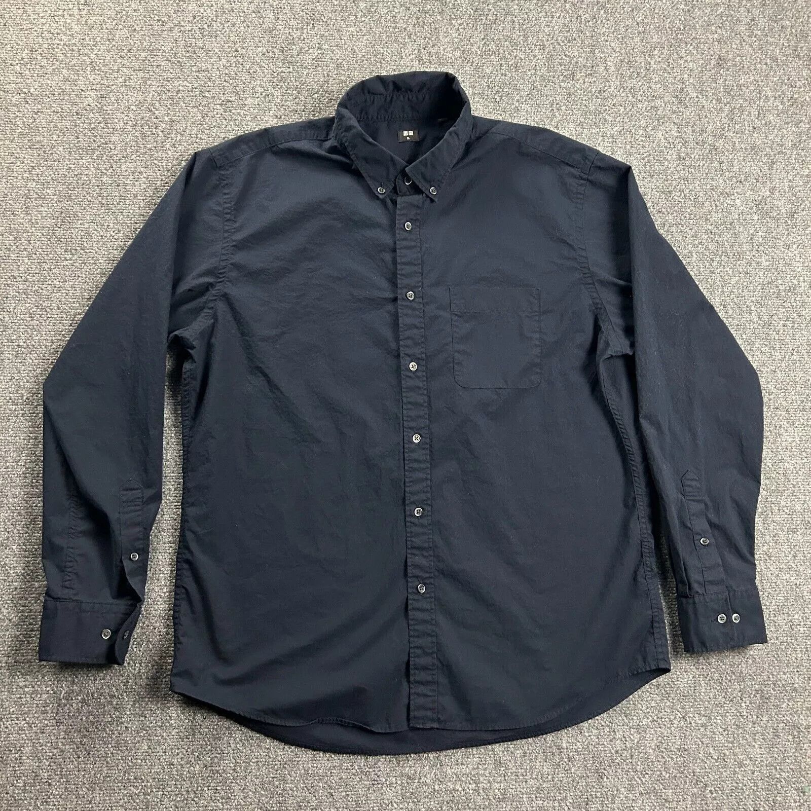 Uniqlo Uniqlo Shirt Mens Extra Large Navy Blue Button Down Pocket | Grailed