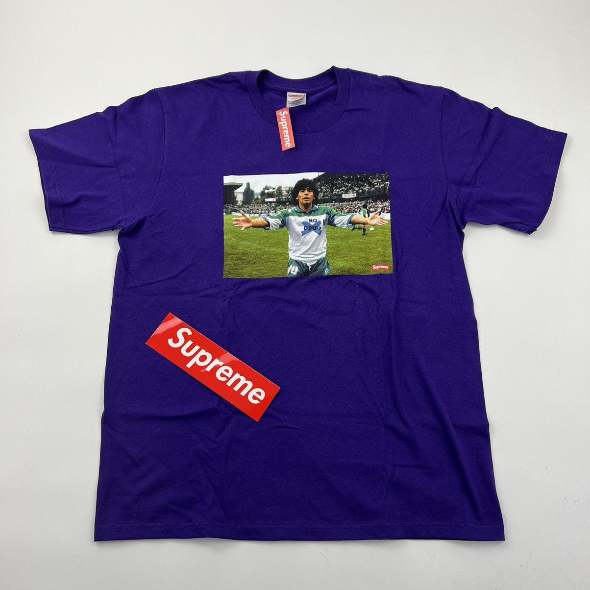 Supreme Maradona Shirt+ Supreme Sticker | Grailed