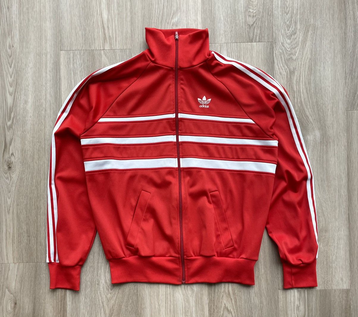 Adidas Vintage 70-80s Adidas Ventex Red Track Jacket made in France | Grailed