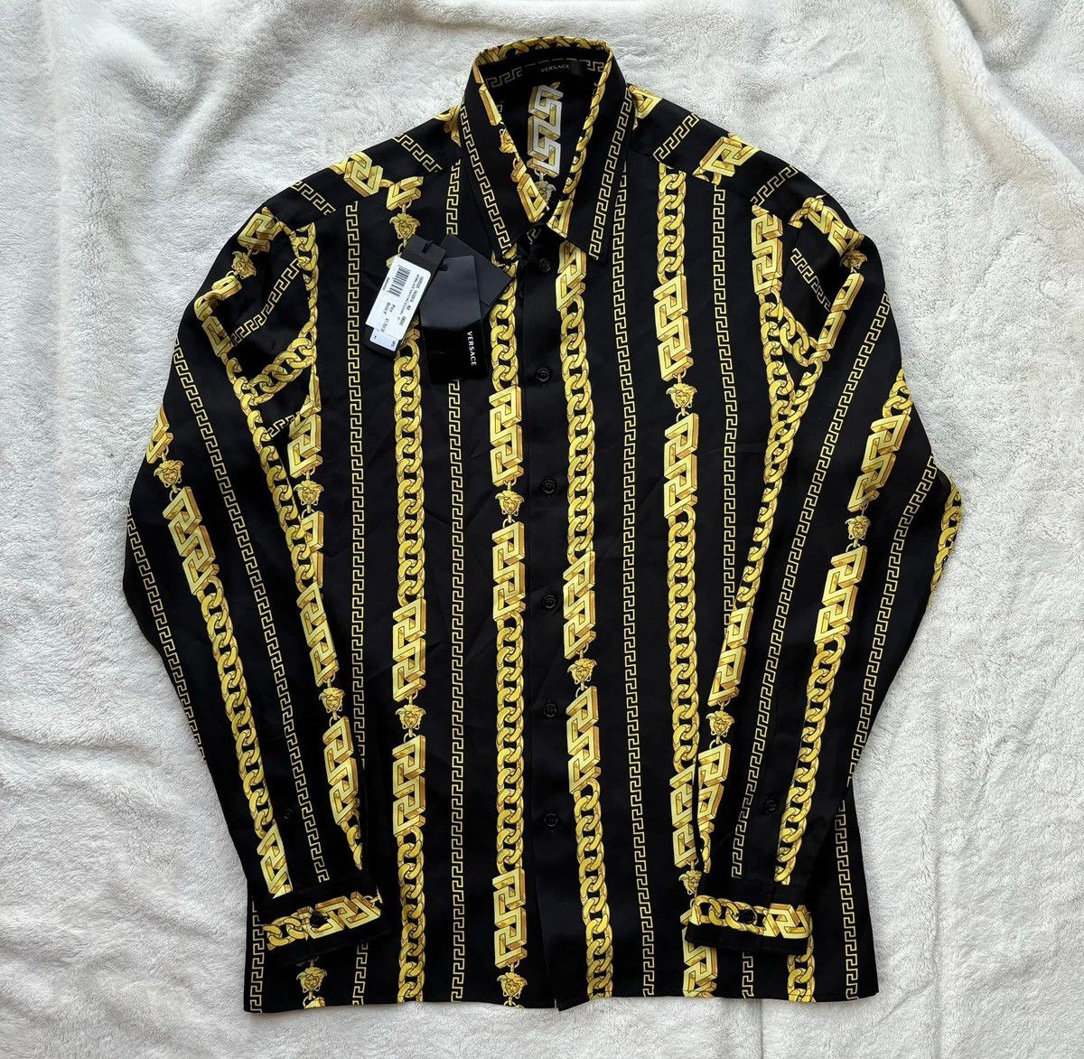 Versace Versace Chain Print Silk Button Up Shirt | Grailed