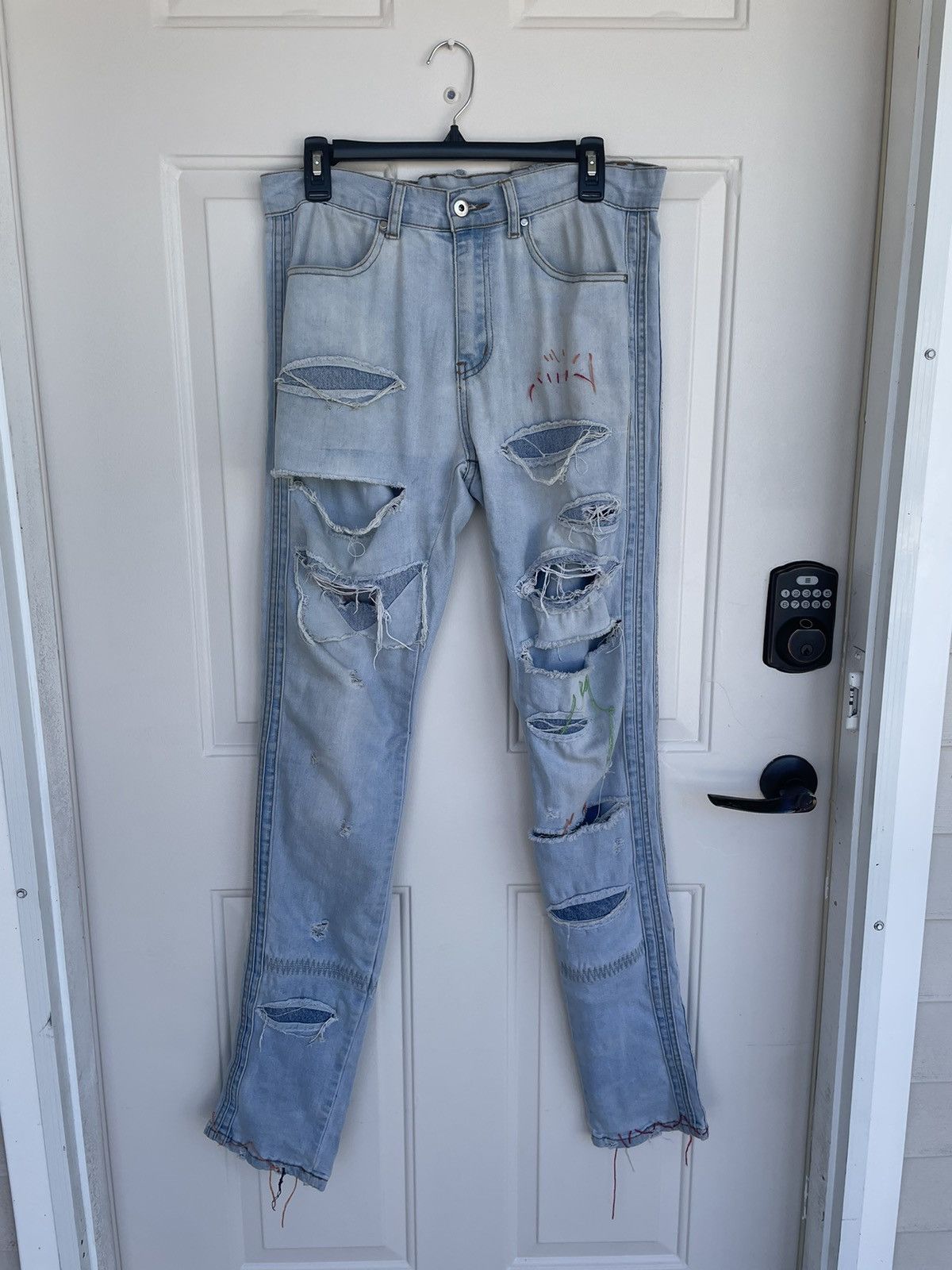 Ev Bravado × Who Decides War Ev Brvdo Muti-color Stitch Denim | Grailed