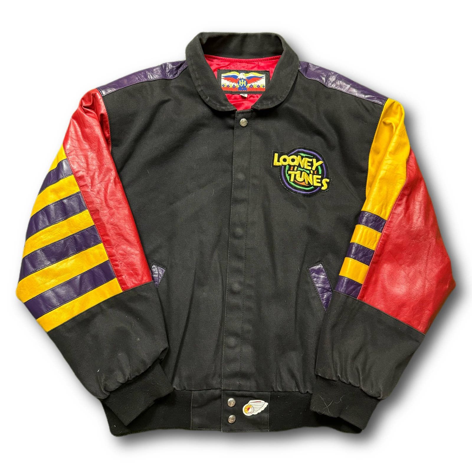 Warner Bros Looney Tunes x JH Design 90s Vintage Leather Spiral Jacket ...