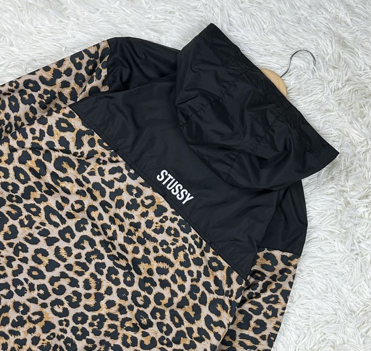 Stussy STUSSY Leopard Windbreaker Hoodie Jacket💥 Like New | Grailed