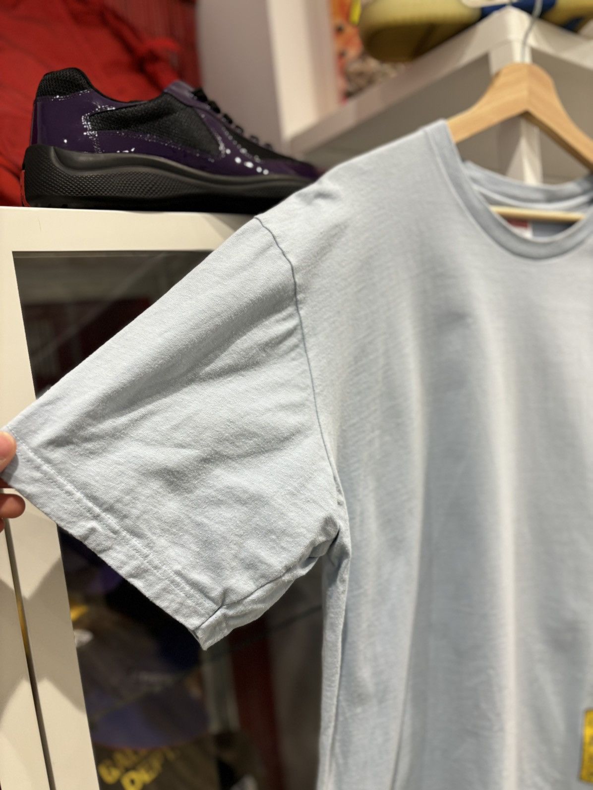 Supreme Supreme Middle Finger to the World Tee Light Blue | Grailed