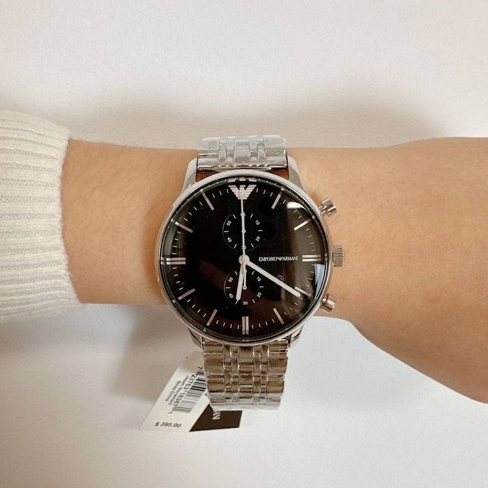 Emporio Armani Emporio Armani AR0389 Men Chronograph Stainless Steel ...