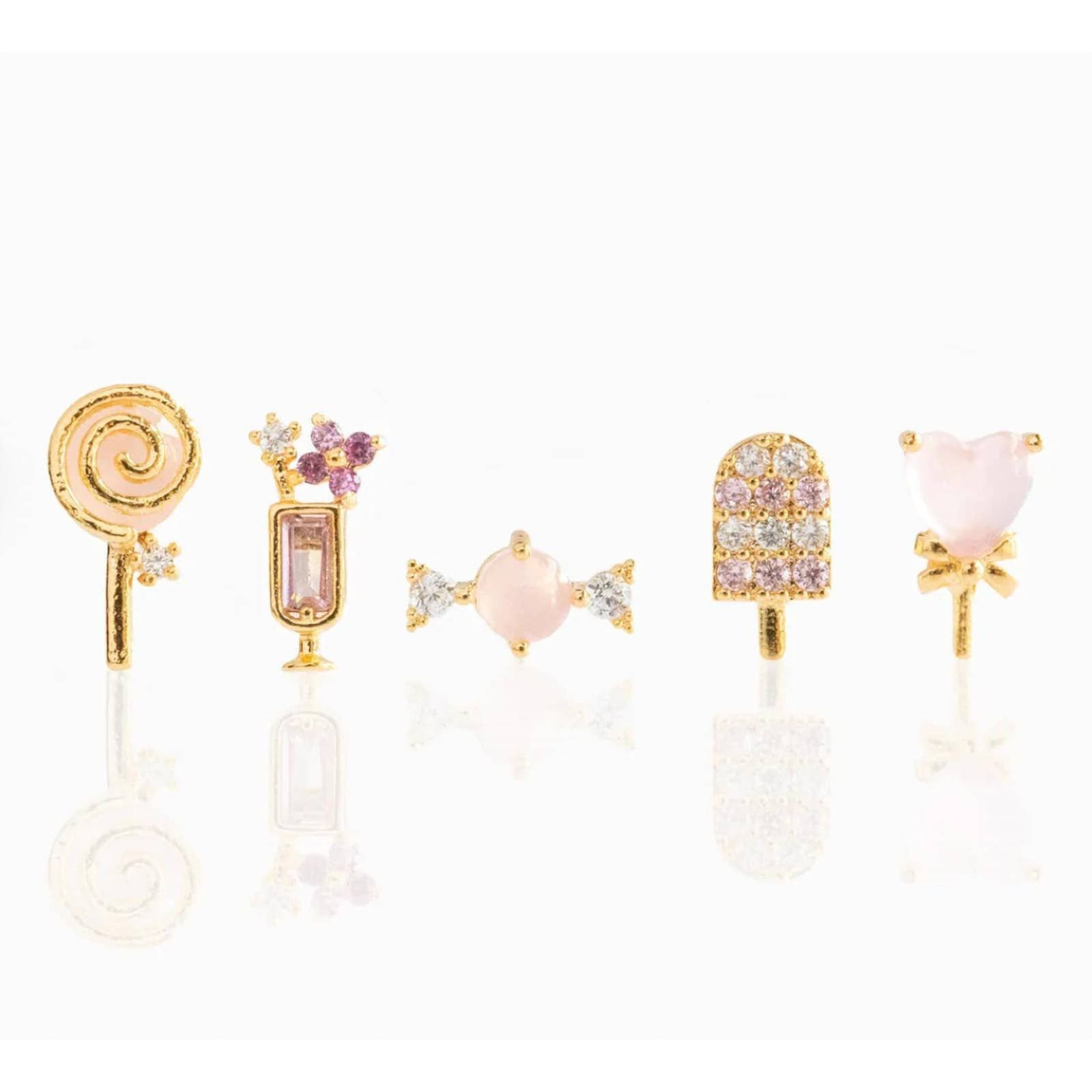 Designer Sweet Tooth Stud Earrings Set In Gold | Grailed