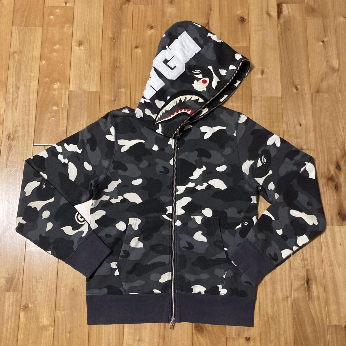 Bape 💫Glow in the dark💫 BAPE City camo shark full zip hoodie APE | Grailed