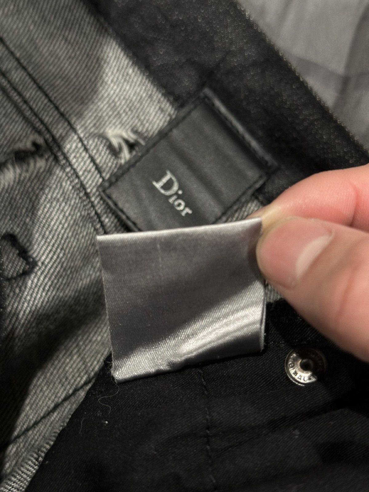 Dior SS04 Strip Distressed Waxed Denim Jeans | Grailed