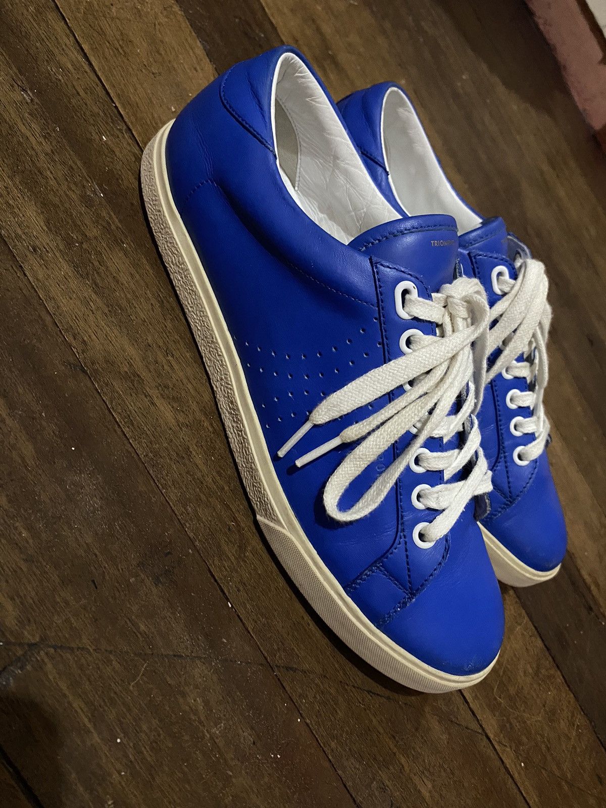Celine Celine Paris TR01L Triomphe Bright blu low top sneaker | Grailed