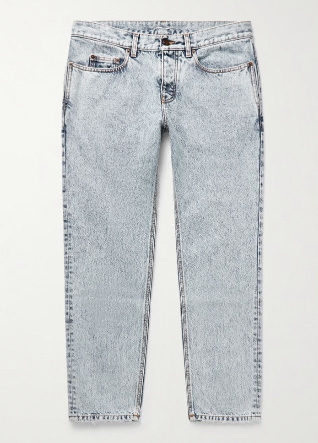 Saint Laurent Paris SLP “D30” Bleach Wash Denim Mid Rise Taper | Grailed