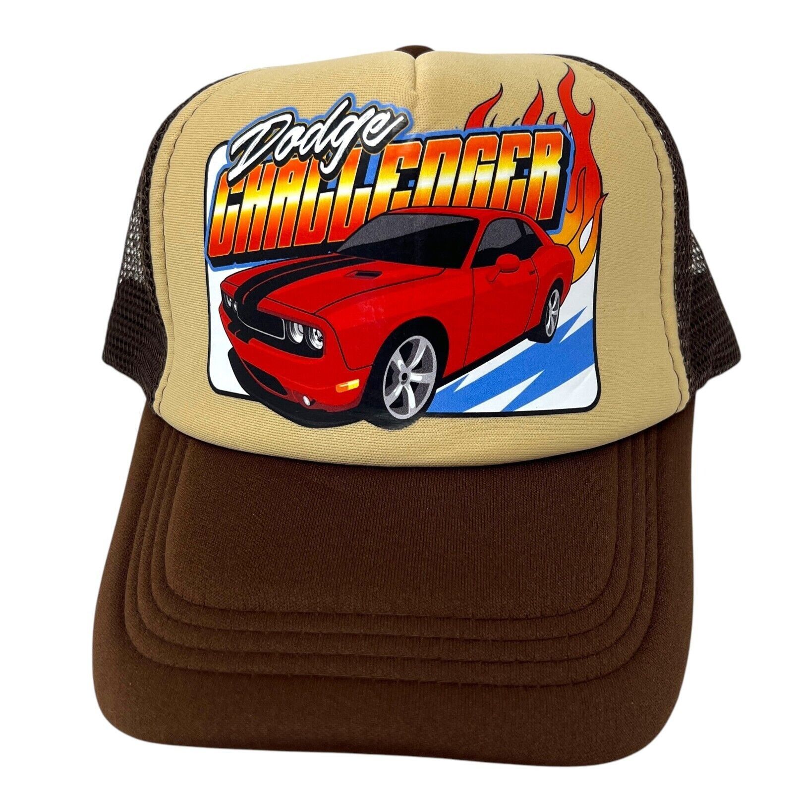 Reason Dodge Challenger Mesh Snapback Trucker Hat Cap Brown | Grailed