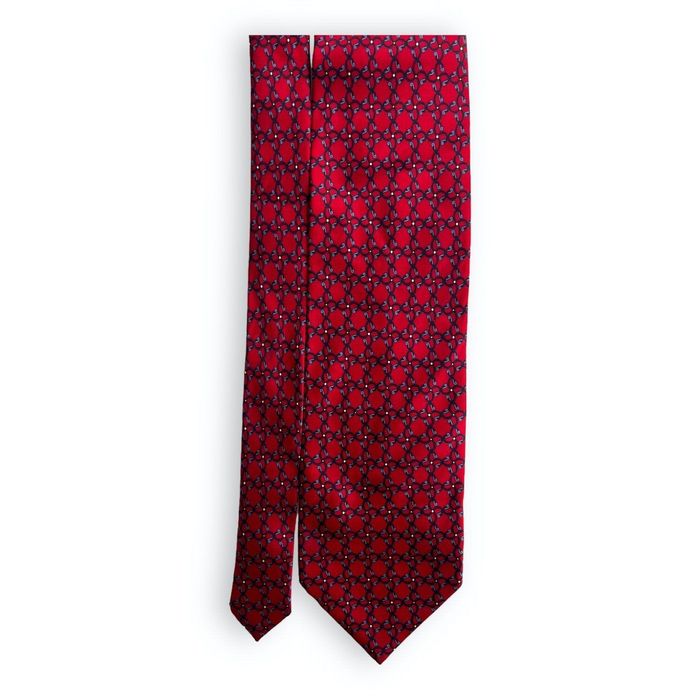 Gaspard Yurkievich Gasparo Handmade Silk Red Interlock Tie 4" standard ...