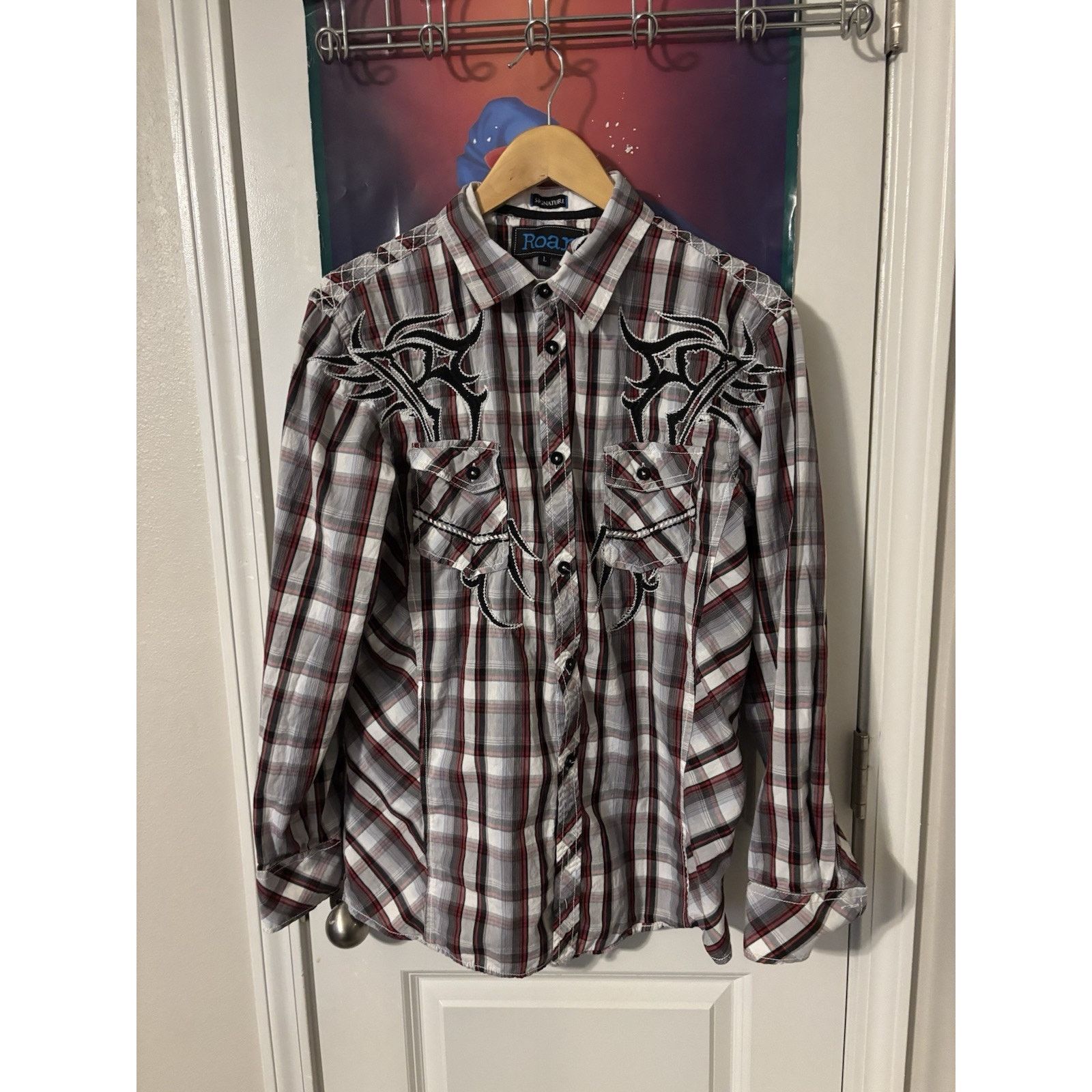 Vintage Roar Signature L Red Black Plaid Discord Western Cowboy | Grailed