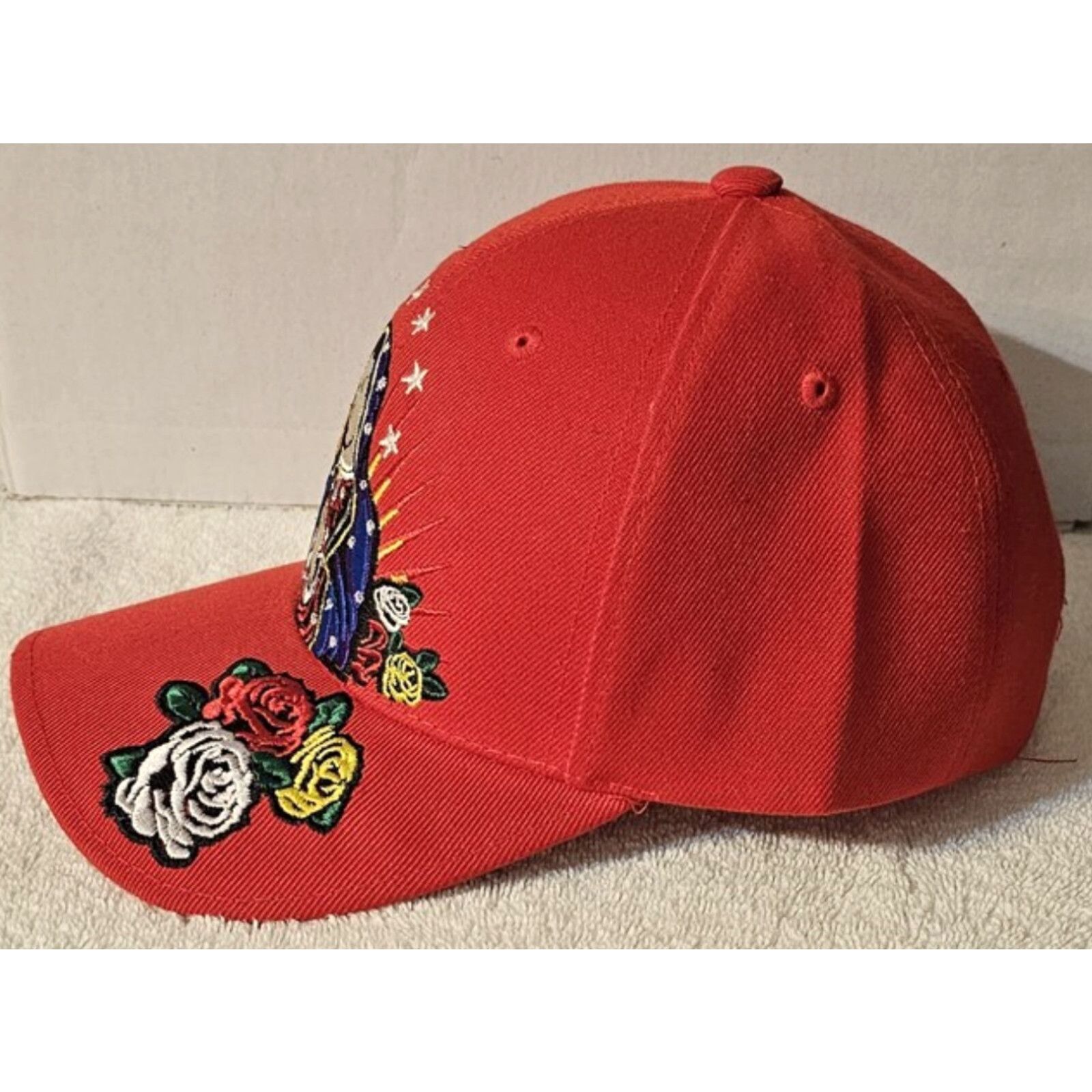Vintage GUADALUPE VIRGIN MARY FLOWER ROSE RELIGIOUS STAR BASEBALL CAP ...