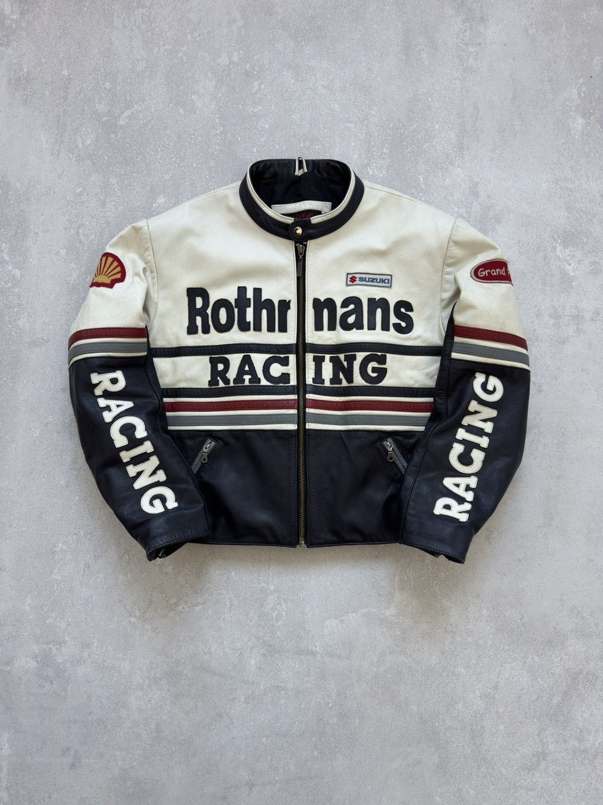 Leather Jacket × Racing × Vintage Vintage RothMans Suzuki Rare Racing ...