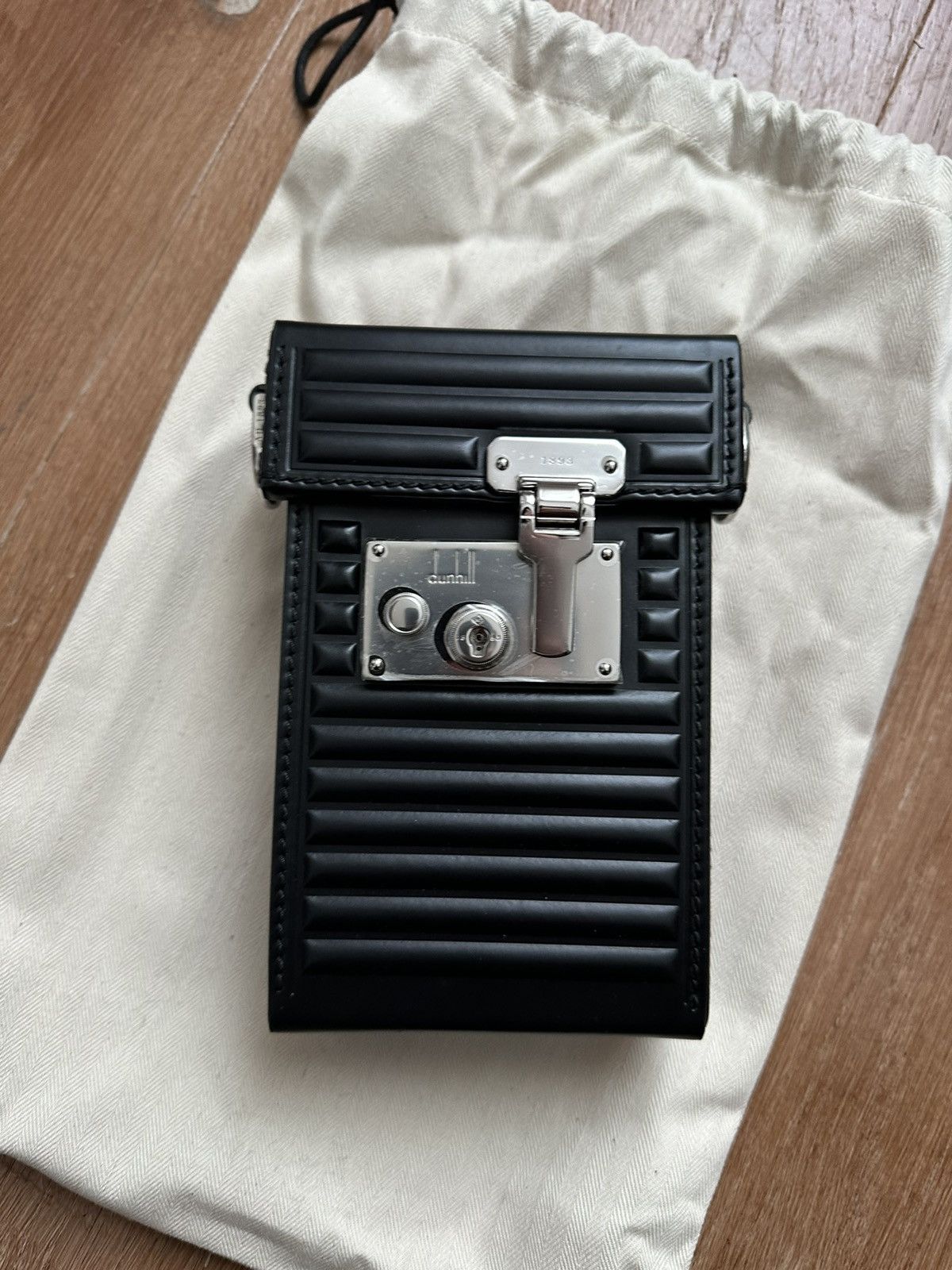 Alfred Dunhill Dunhill GT Lock Bag in Black Leather | Grailed