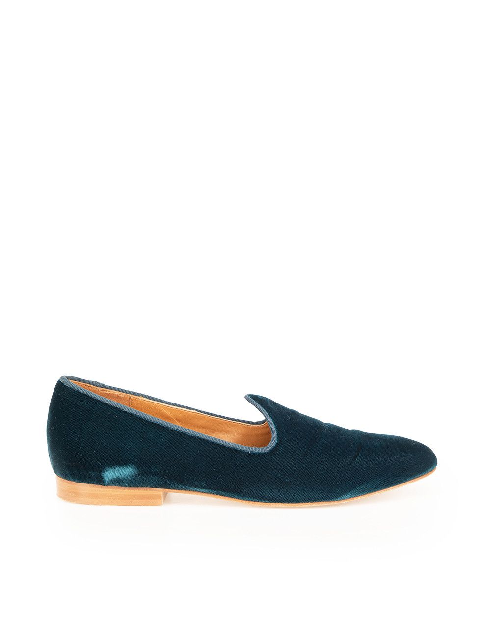Le Monde Beryl Teal Blue Velvet Loafers | Grailed