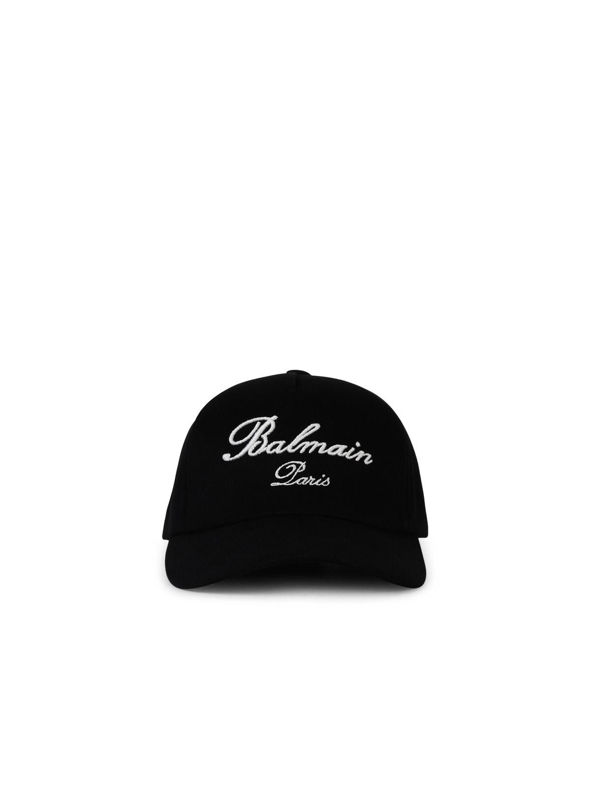 Balmain Balmain 'signature' Black Cotton Cap | Grailed