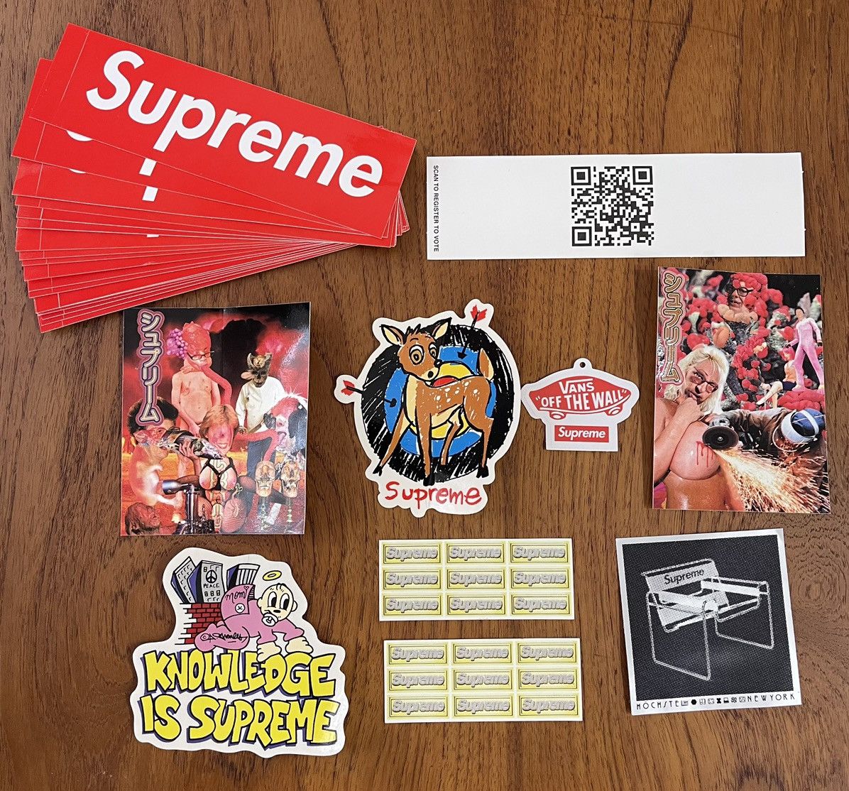 Supreme Rare Supreme Box Logos Bling Knowledge & More Stickers | Grailed