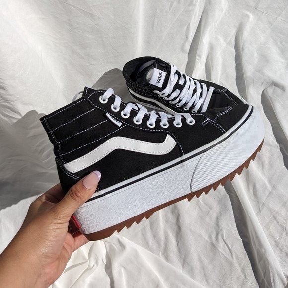 Vans Vans Trainers Filmore High Top Tapered Platform Black White | Grailed