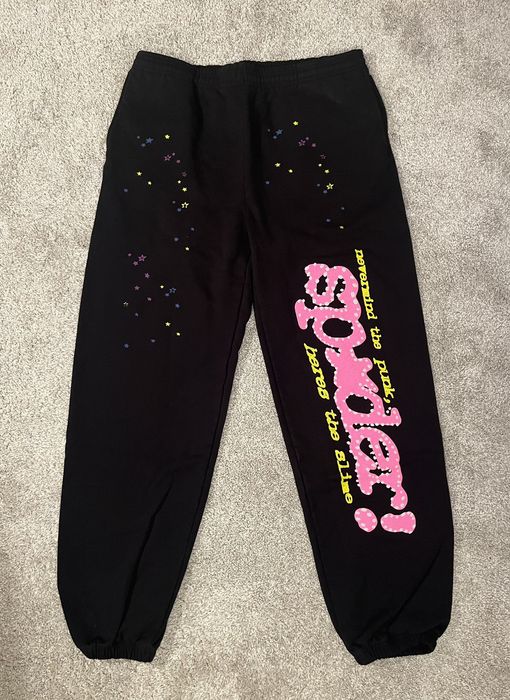 Spider Worldwide Sp5der P*NK V2 Sweatpants (Black) | Grailed