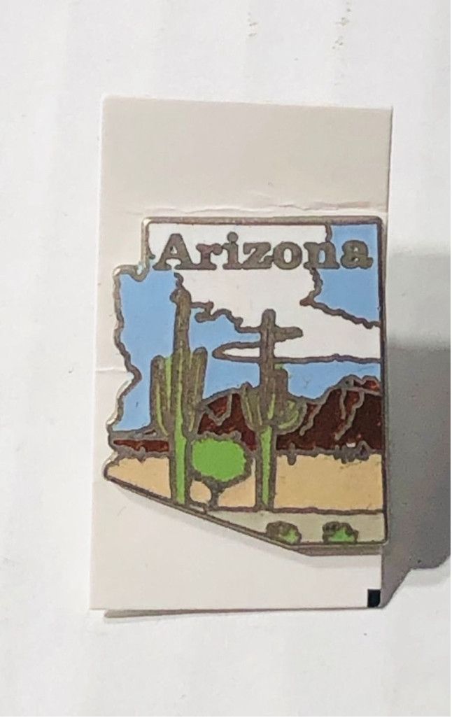 Vintage Arizona Vintage State Map Shaped Outline enamel Lapel Pin | Grailed