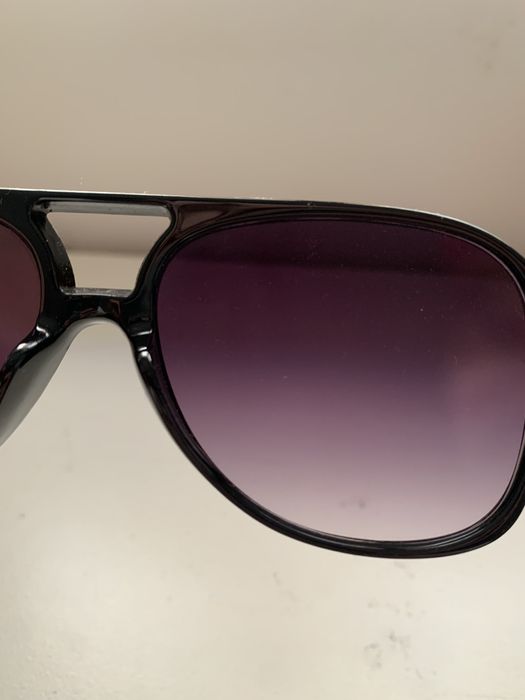 Designer Black Aviator Black Gradient Tint Sunglasses | Grailed