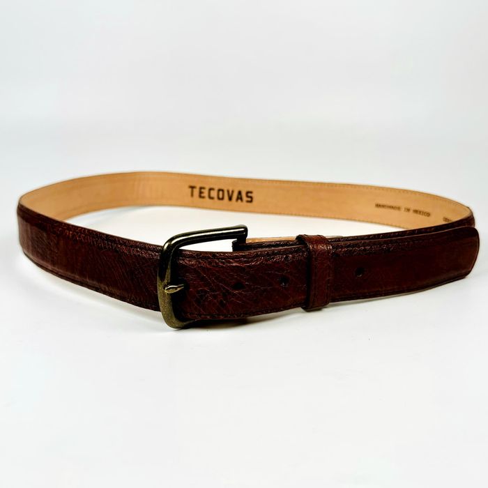 Tecovas Tecovas Red Brown Genuine Ostrich Leather Men's Belt Size 36 ...