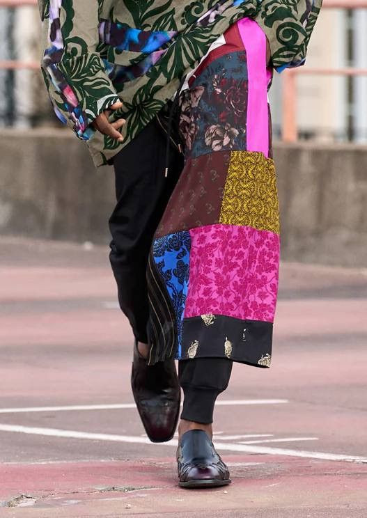 Dries Van Noten Black Patchwork Overlay Lounge Pants | Grailed