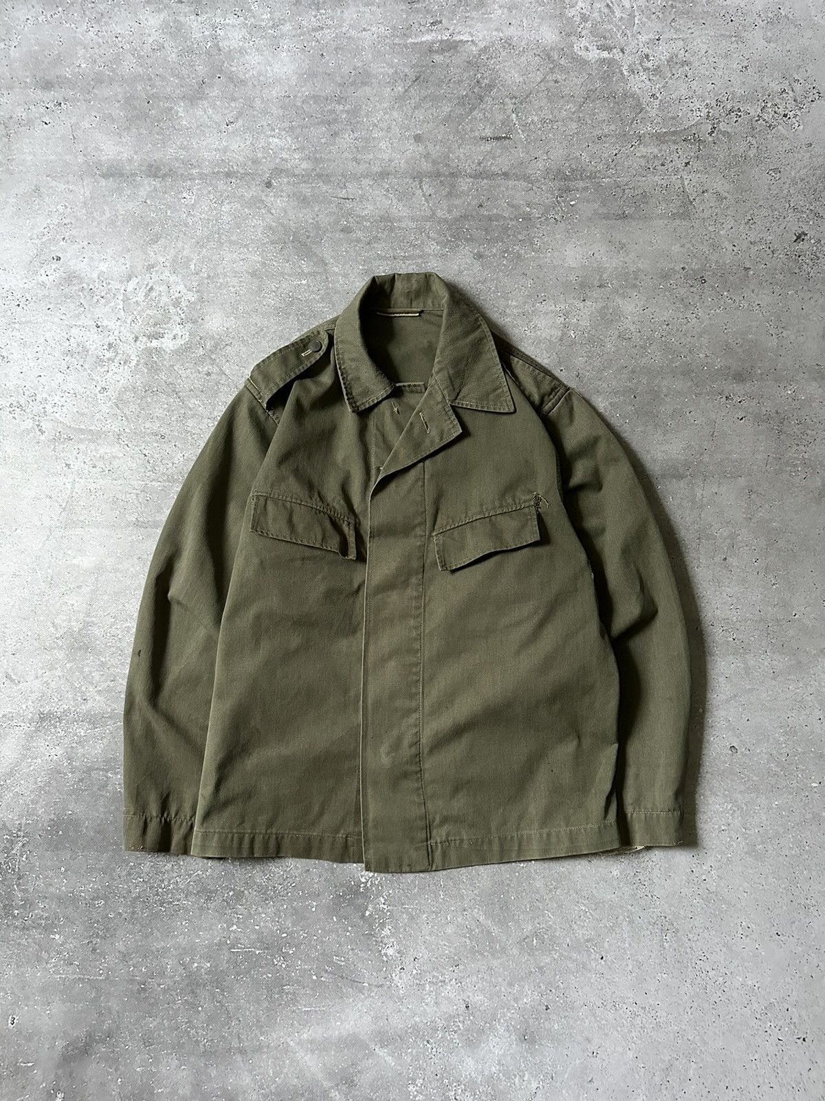 Camo × Military × Vintage 1970s East German M44 Tank Field Faded Jacket ...