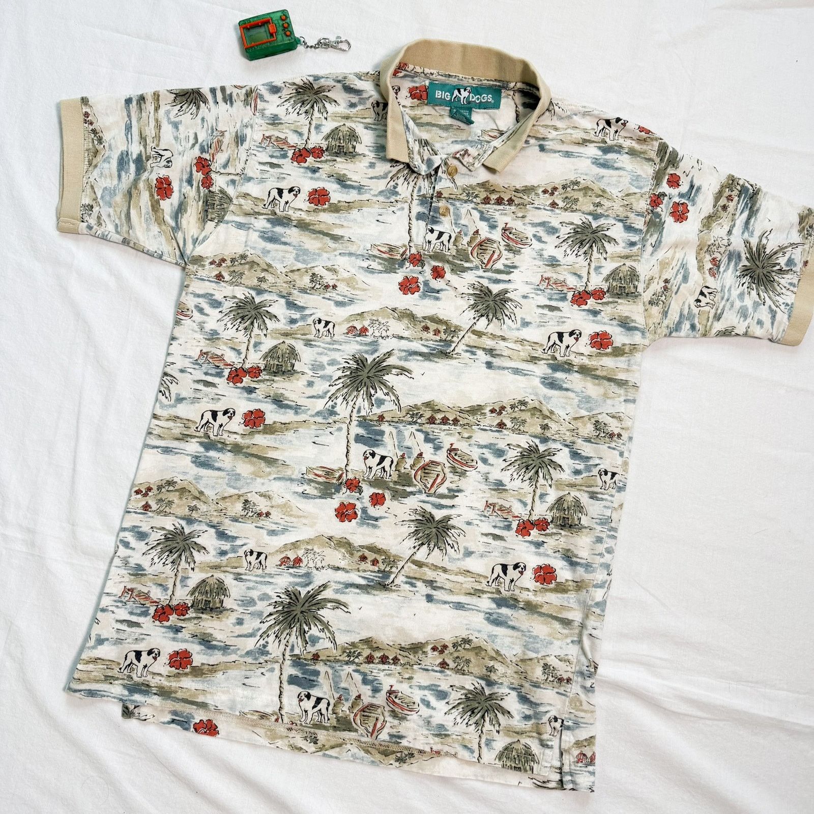 Big Dogs Big Dogs Hawaiian Surf Print Polo Shirt - M | Grailed